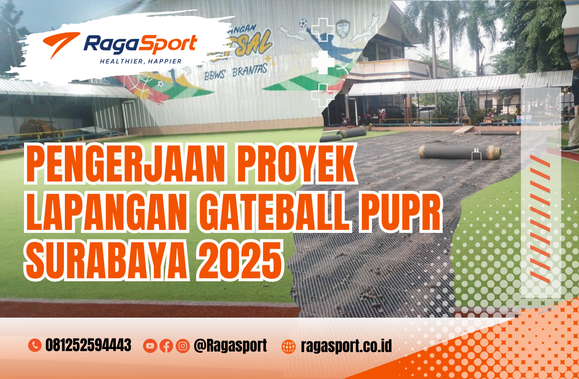Pengerjaan Proyek Lapangan Gateball PUPR Surabaya 2025